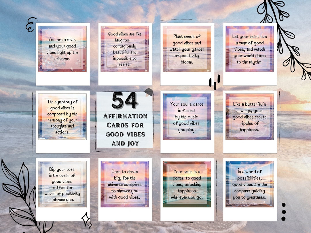 54 Good Vibes Affirmation Cards, "sunshine in Your Pocket: 54 ...