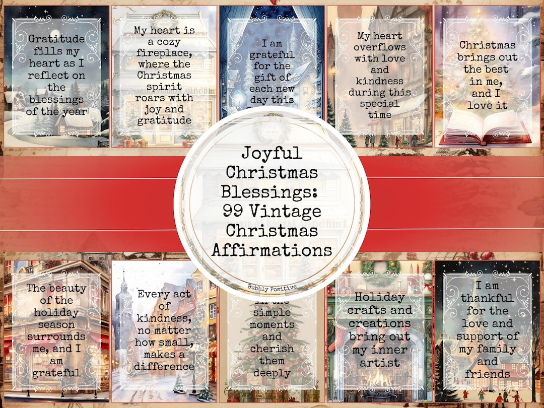 Christmas Affirmations for Joy, 99 Positive Affirmation Printable Cards ...