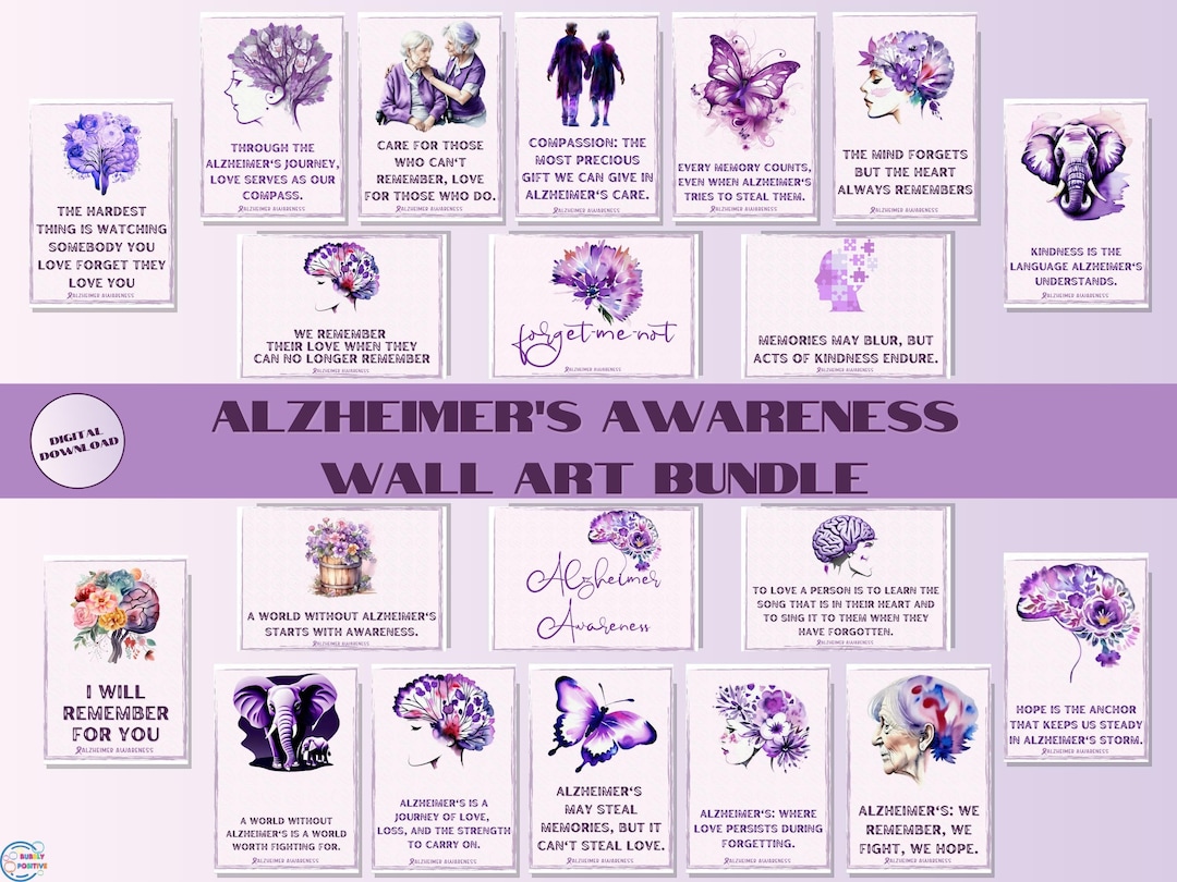 Heartfelt Alzheimer's Awareness Printable BUNDLE, Wall Art Décor ...