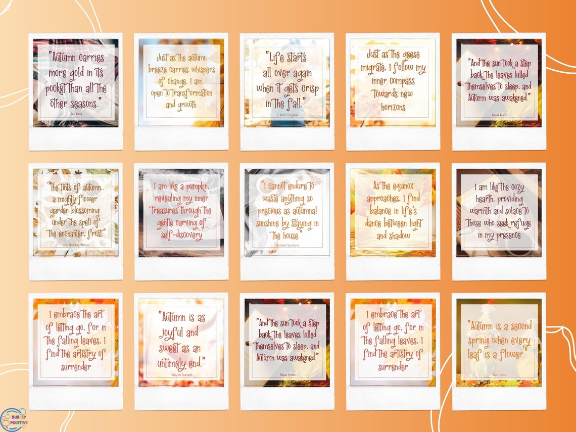 Autumn Affirmation Cards, 120 Printable Quotes (digital Download) - Etsy