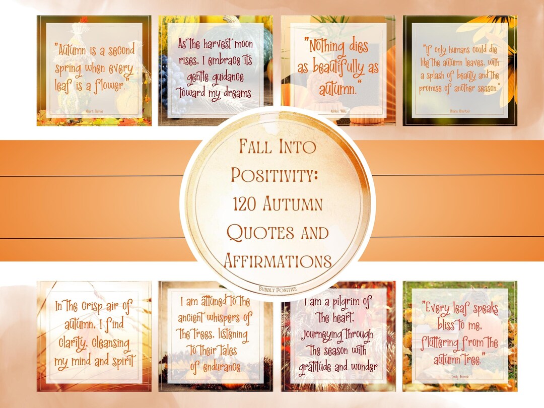 Autumn Affirmation Cards, Fall Into Positivity: 120 Printable Autumn ...