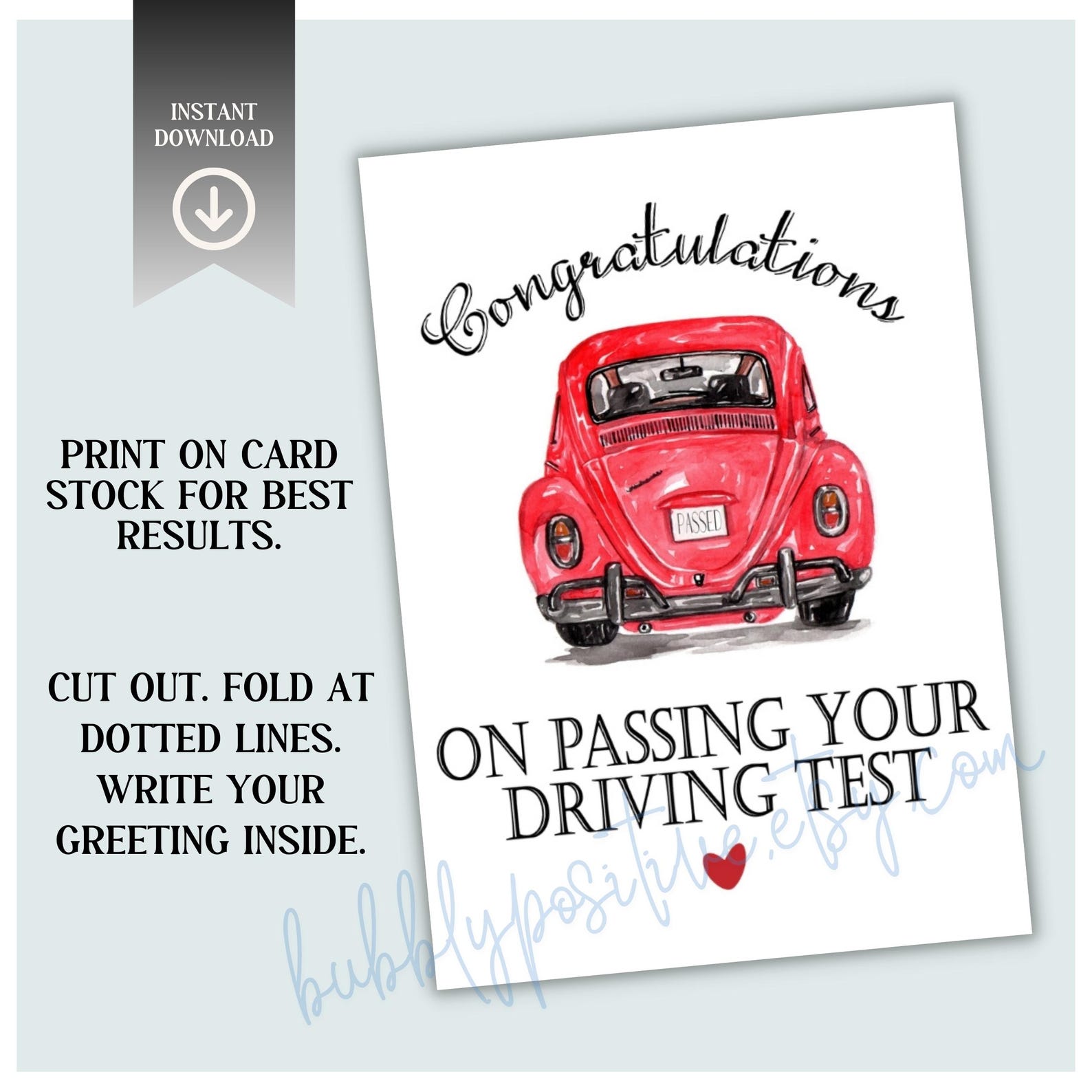 New Driver Red Car Congrats Card, Driver's License Card, Car Enthusiast ...