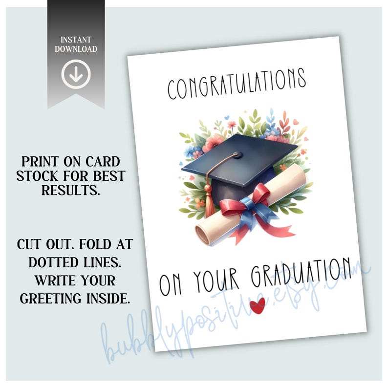 Printable Graduation Card: Celebration Keepsake (digital Download) - Etsy