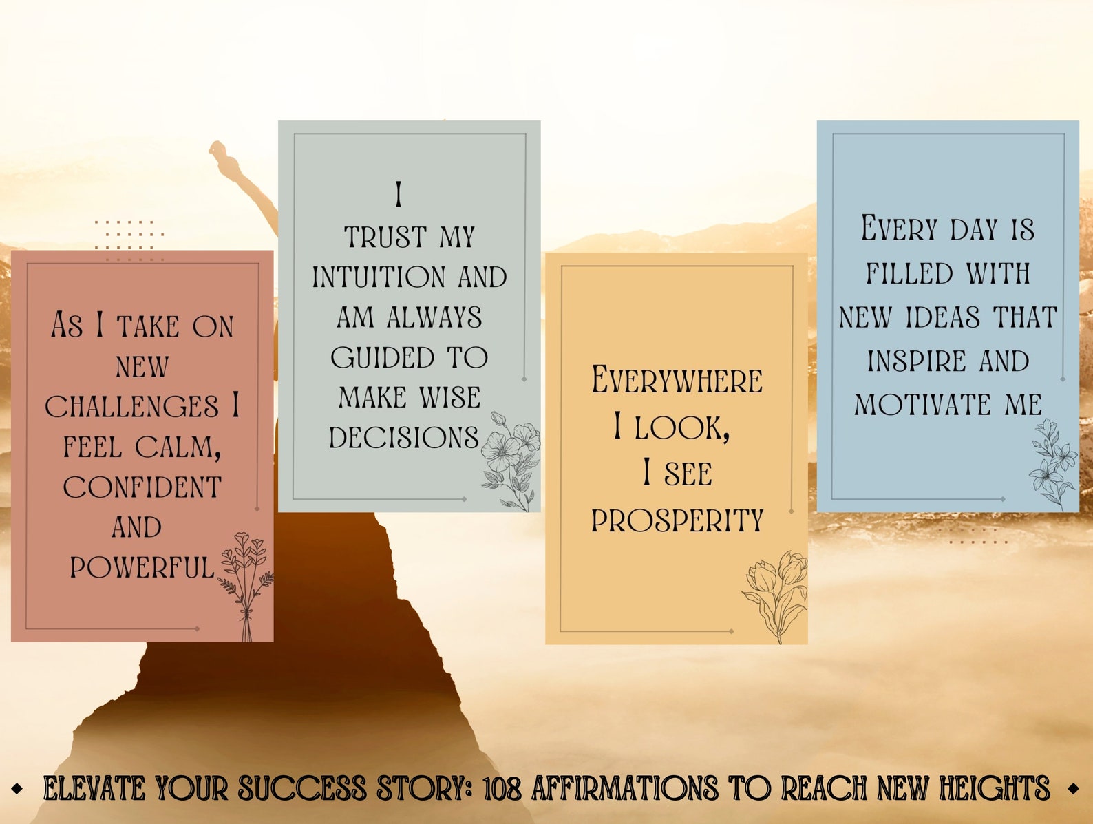 108 Success Affirmation Cards , Elevate Your Success Story: 108 Affirmations to Reach New ...
