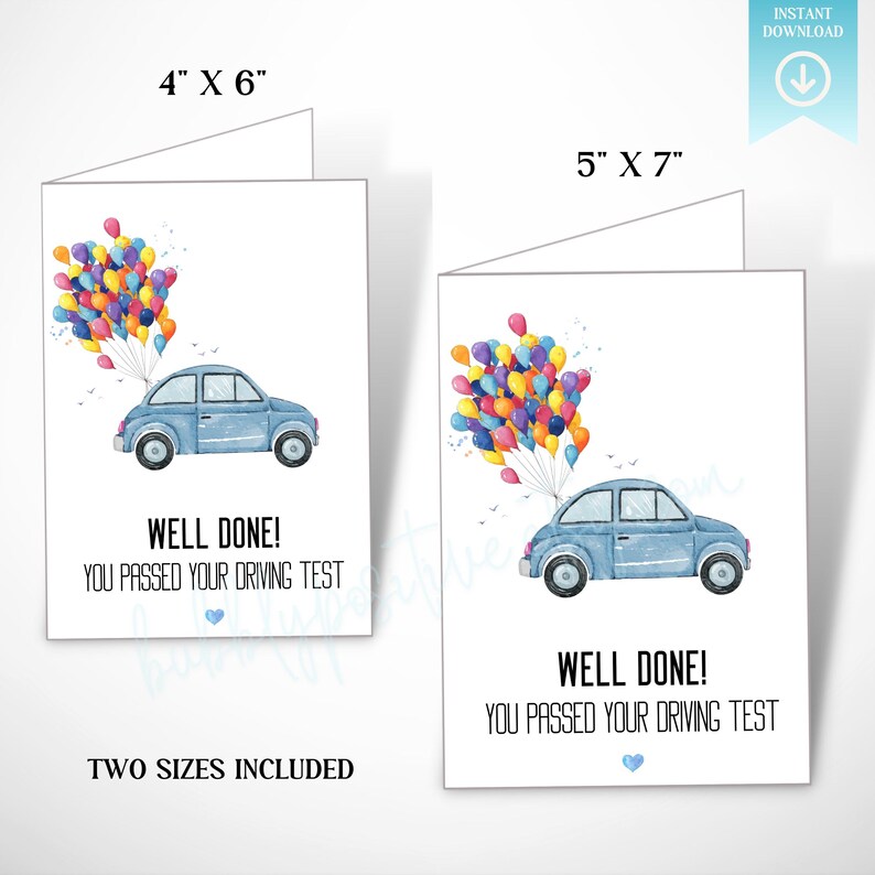 New Driver Printable Card, Congratulation Card, Driving Test Success ...