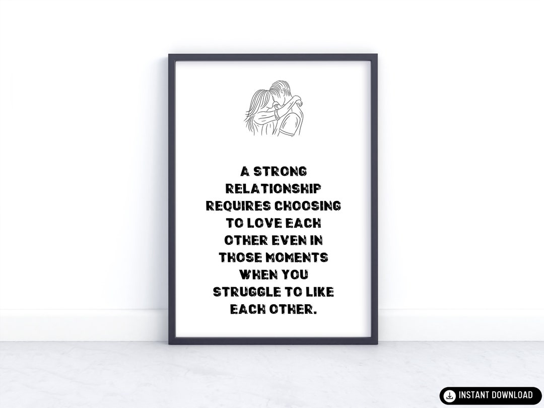 Strong Relationship Wall Art, Love Quote Print, Inspirational Home ...