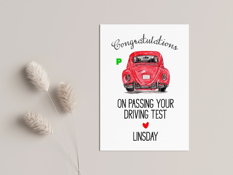 New Driver Red Car Congrats Card, Driver's License Card, Car Enthusiast ...