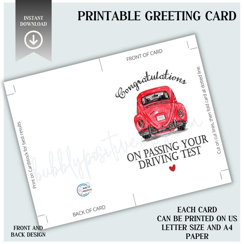 New Driver Red Car Congrats Card, Driver's License Card, Car Enthusiast ...