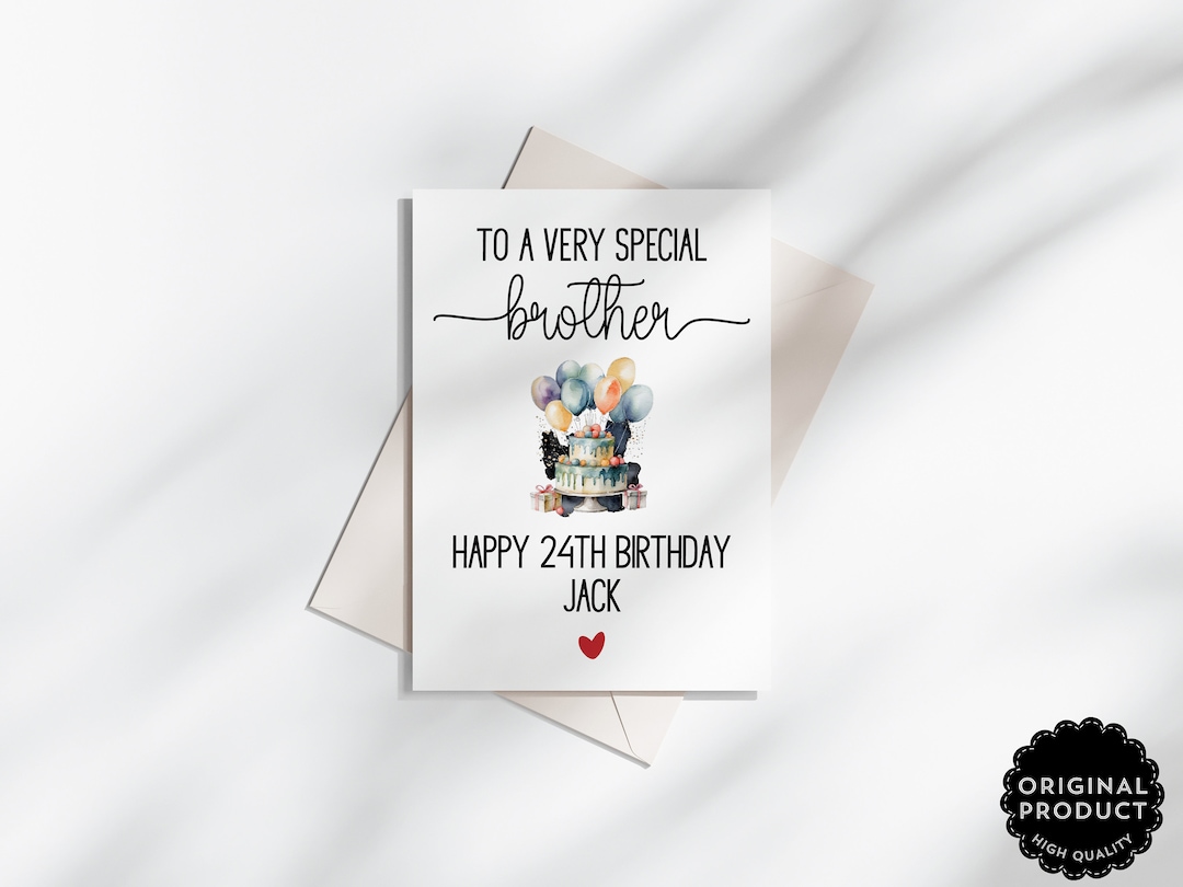 Brother Birthday Card, Sibling Love Card, Cute Greeting Card, Handmade ...