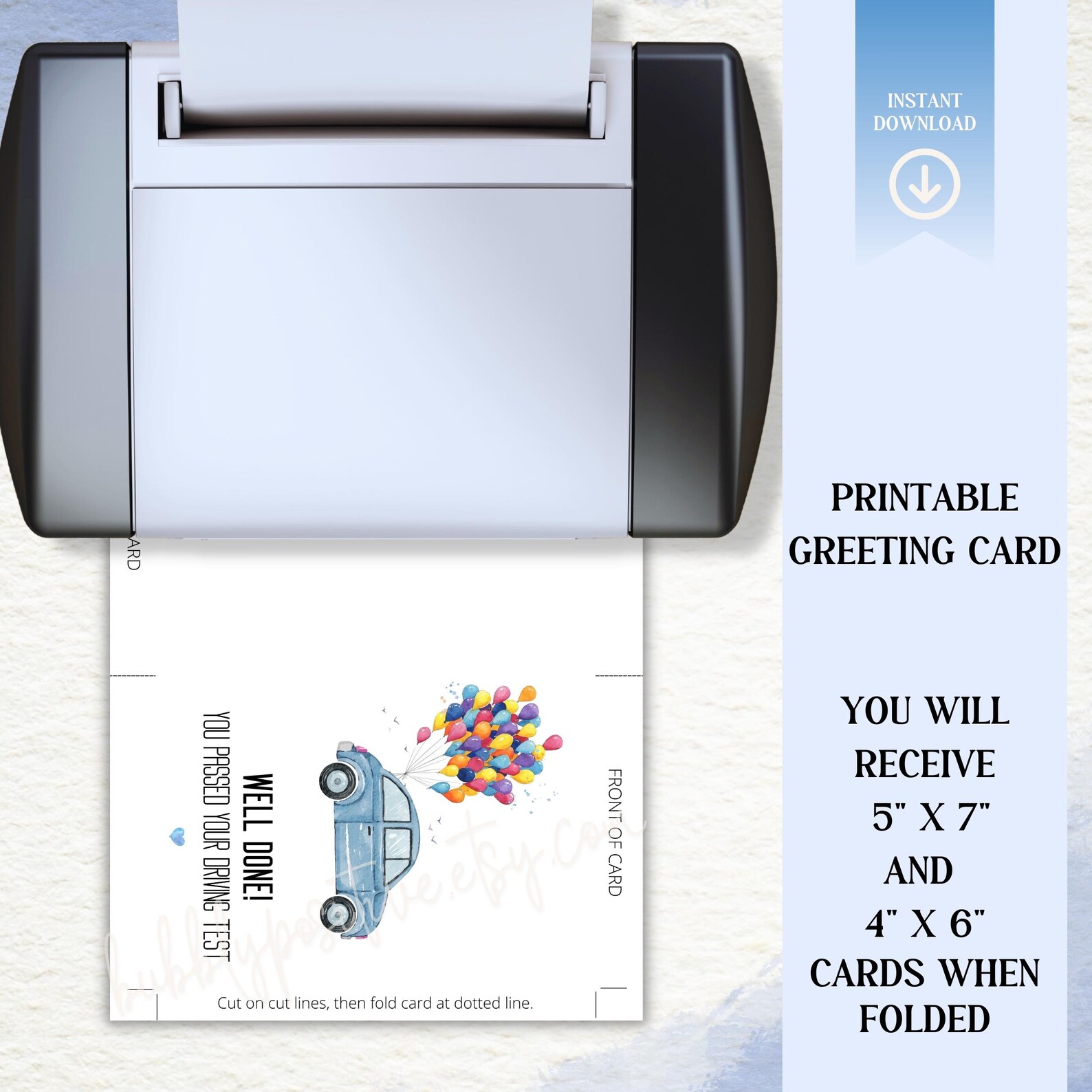 New Driver Printable Card, Congratulation Card, Driving Test Success ...