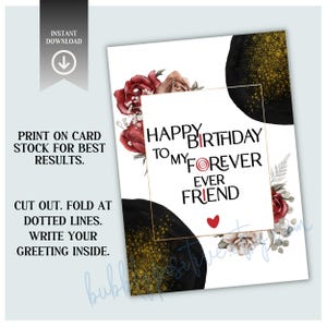 Happy Birthday Forever Ever Friend Card, Digital Card for Best Friend ...