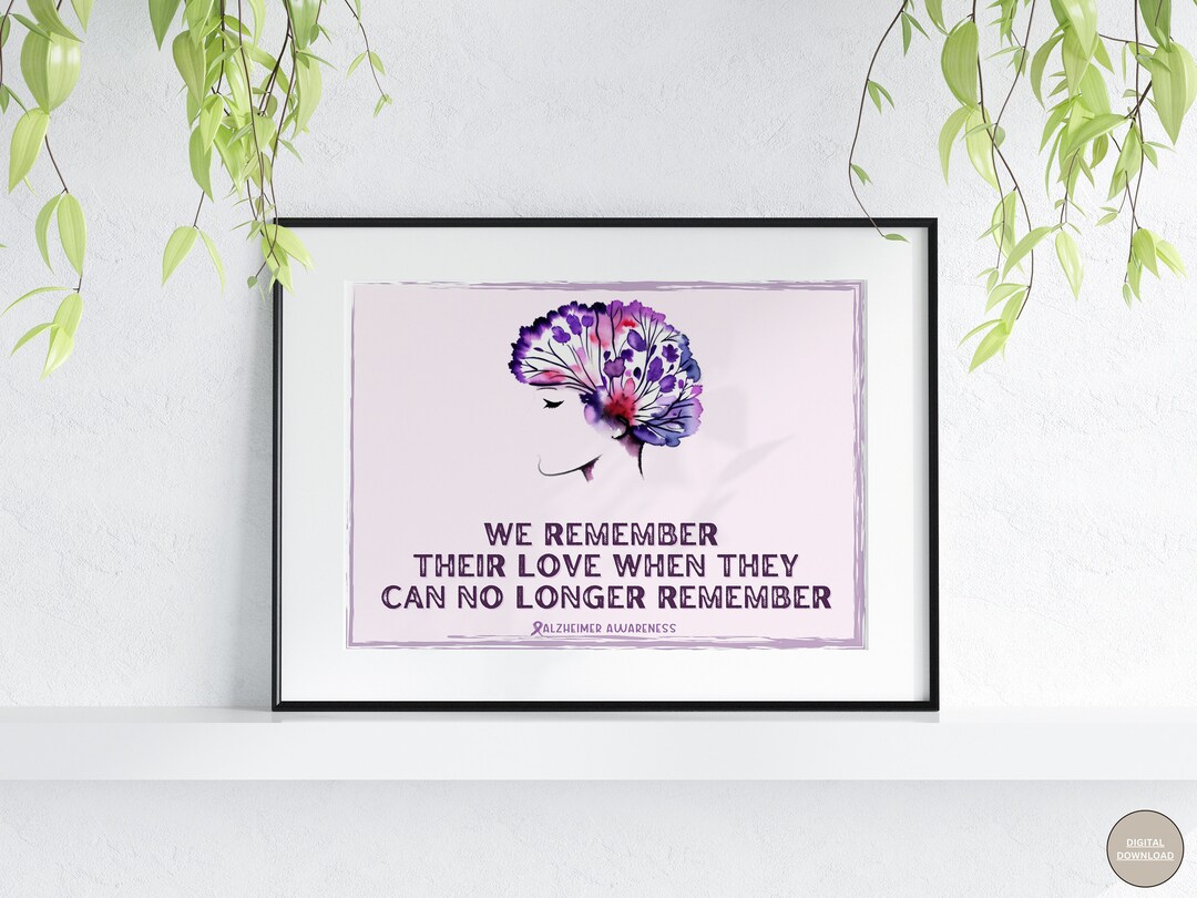 Alzheimer's Awareness Wall Art Printable, Memory Loss Remembrance ...