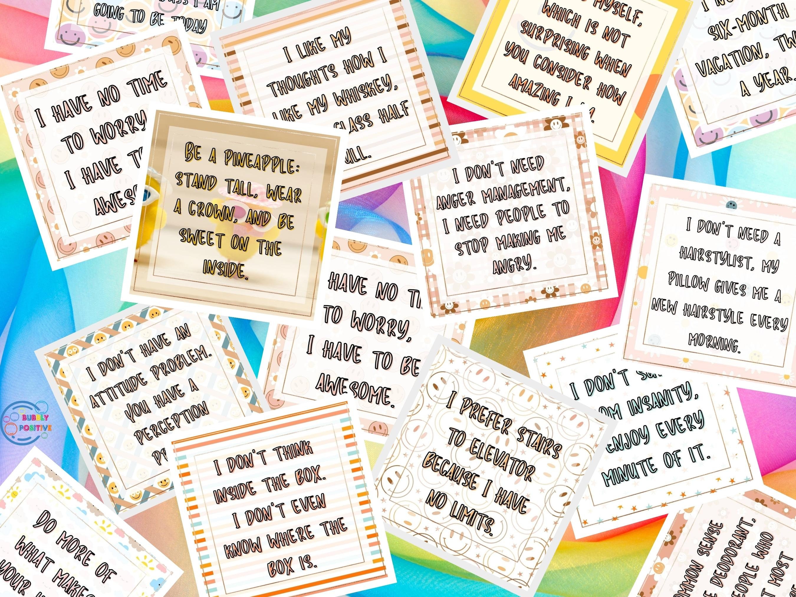 54 Hilarious Affirmation Cards: Laugh Your Way to Positivity (printable ...