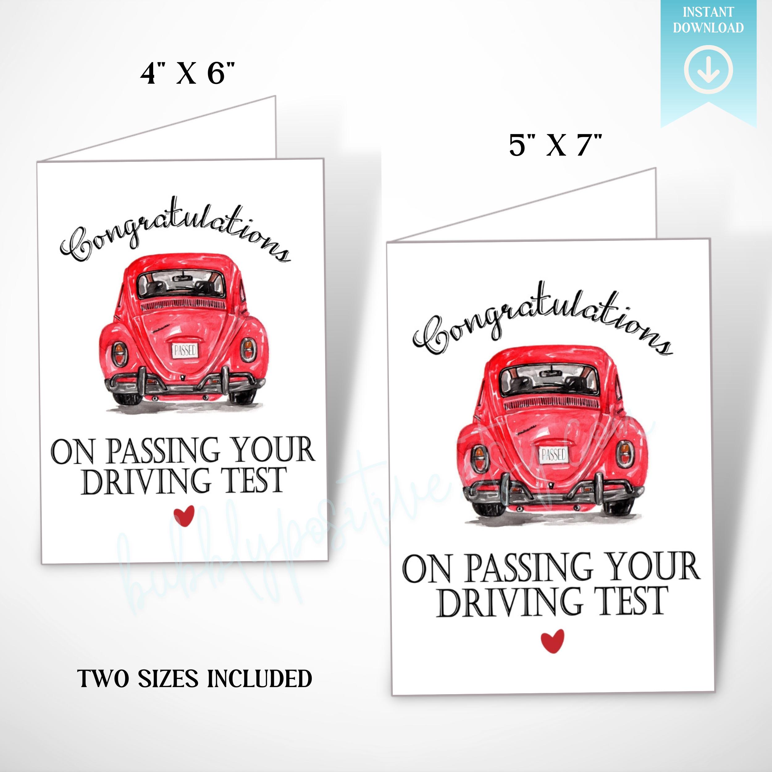 New Driver Red Car Congrats Card, Driver's License Card, Car Enthusiast ...