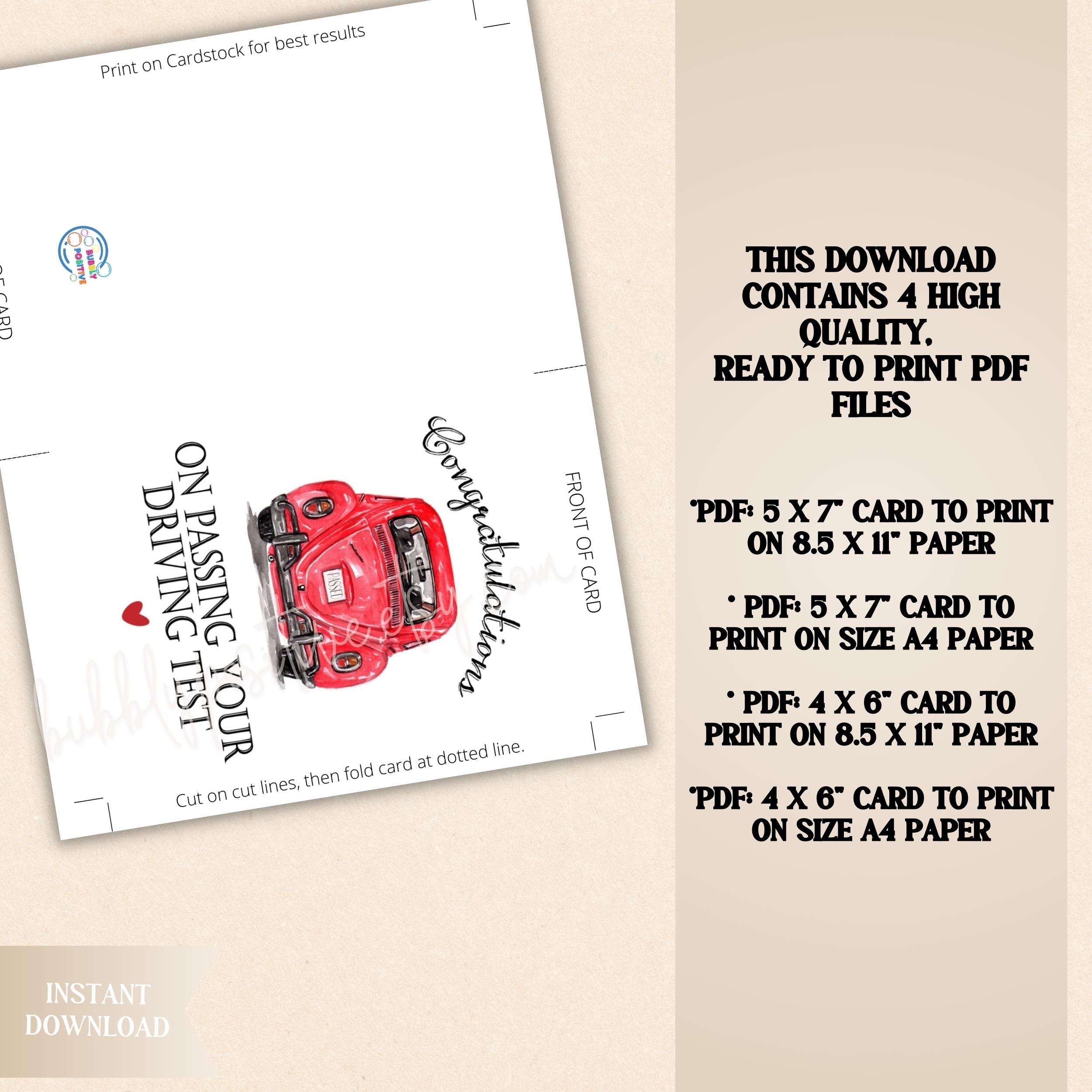 New Driver Red Car Congrats Card, Driver's License Card, Car Enthusiast ...