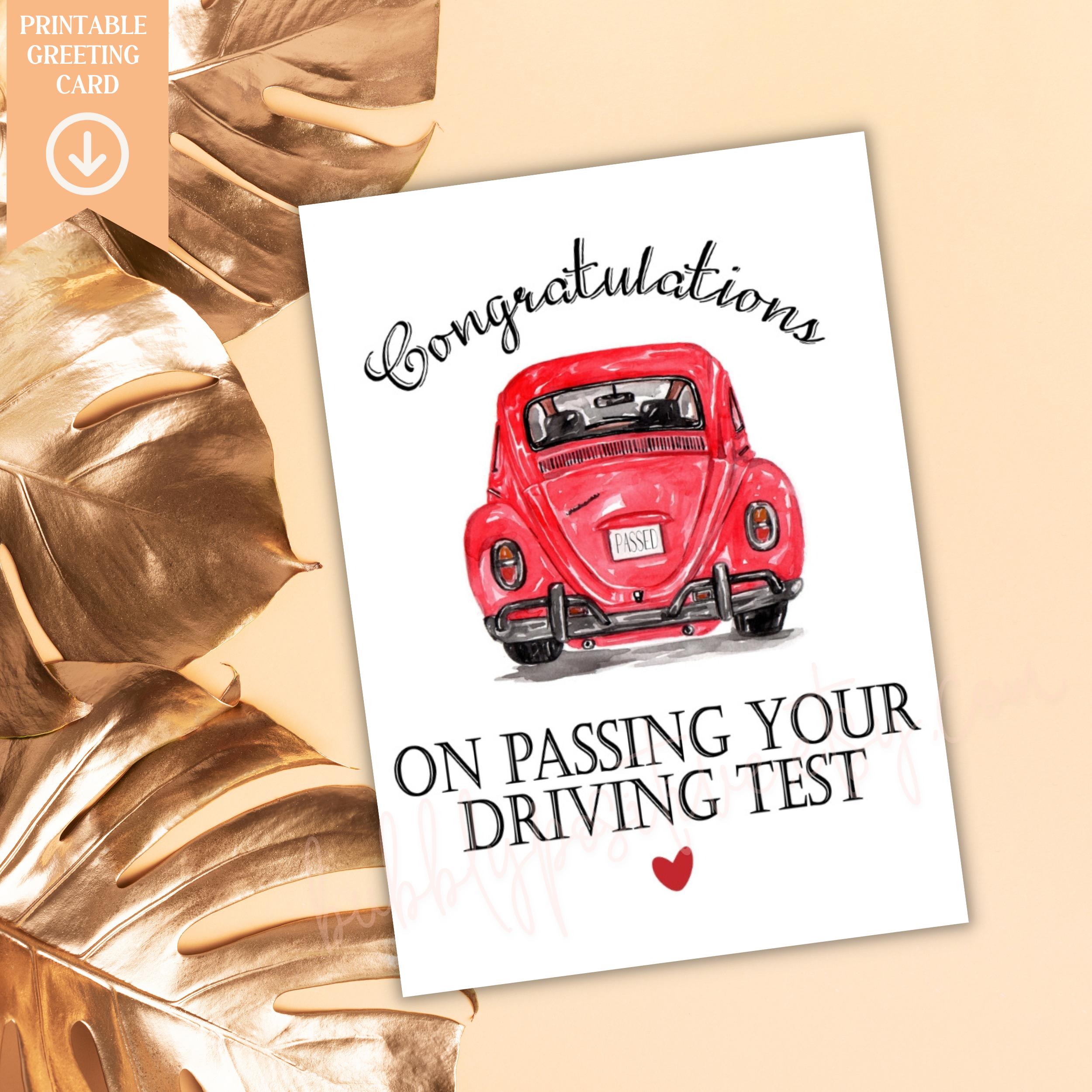 New Driver Red Car Congrats Card, Driver's License Card, Car Enthusiast ...