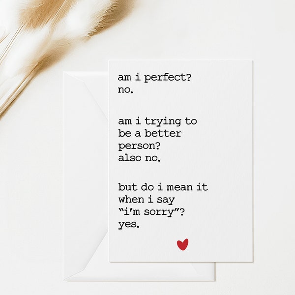 Funny Apology Card - Etsy