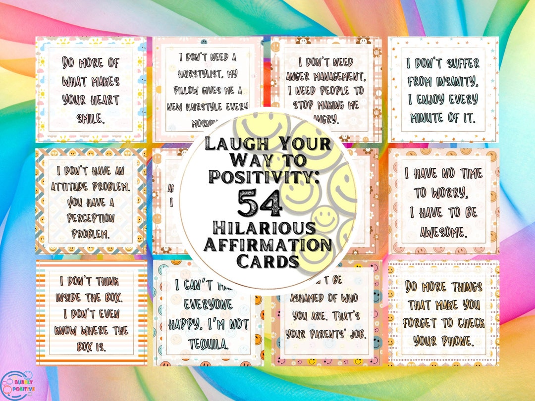 54 Hilarious Affirmation Cards: Laugh Your Way to Positivity (printable ...