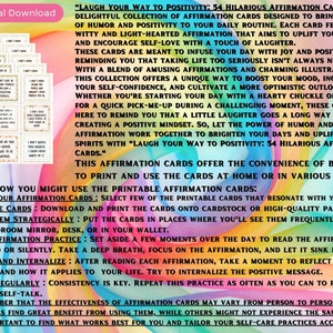 54 Hilarious Affirmation Cards: Laugh Your Way to Positivity (printable ...