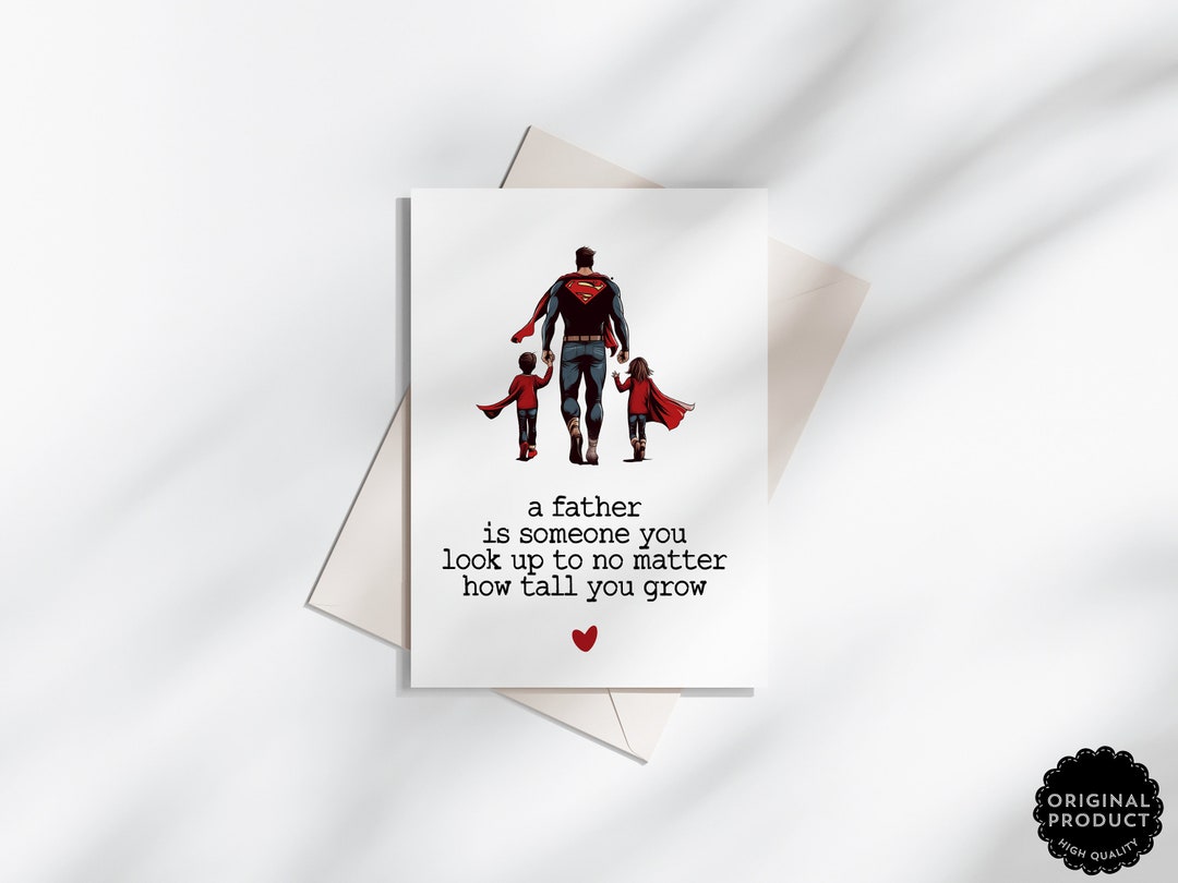 Father Appreciation Card Superman Dad, Super Father, Inspirational ...