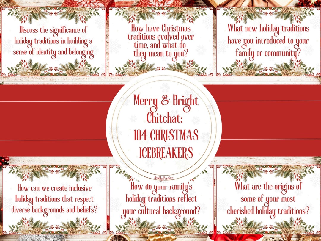 104 Christmas Icebreaker Questions, Printable Holiday Party Game, Fun ...