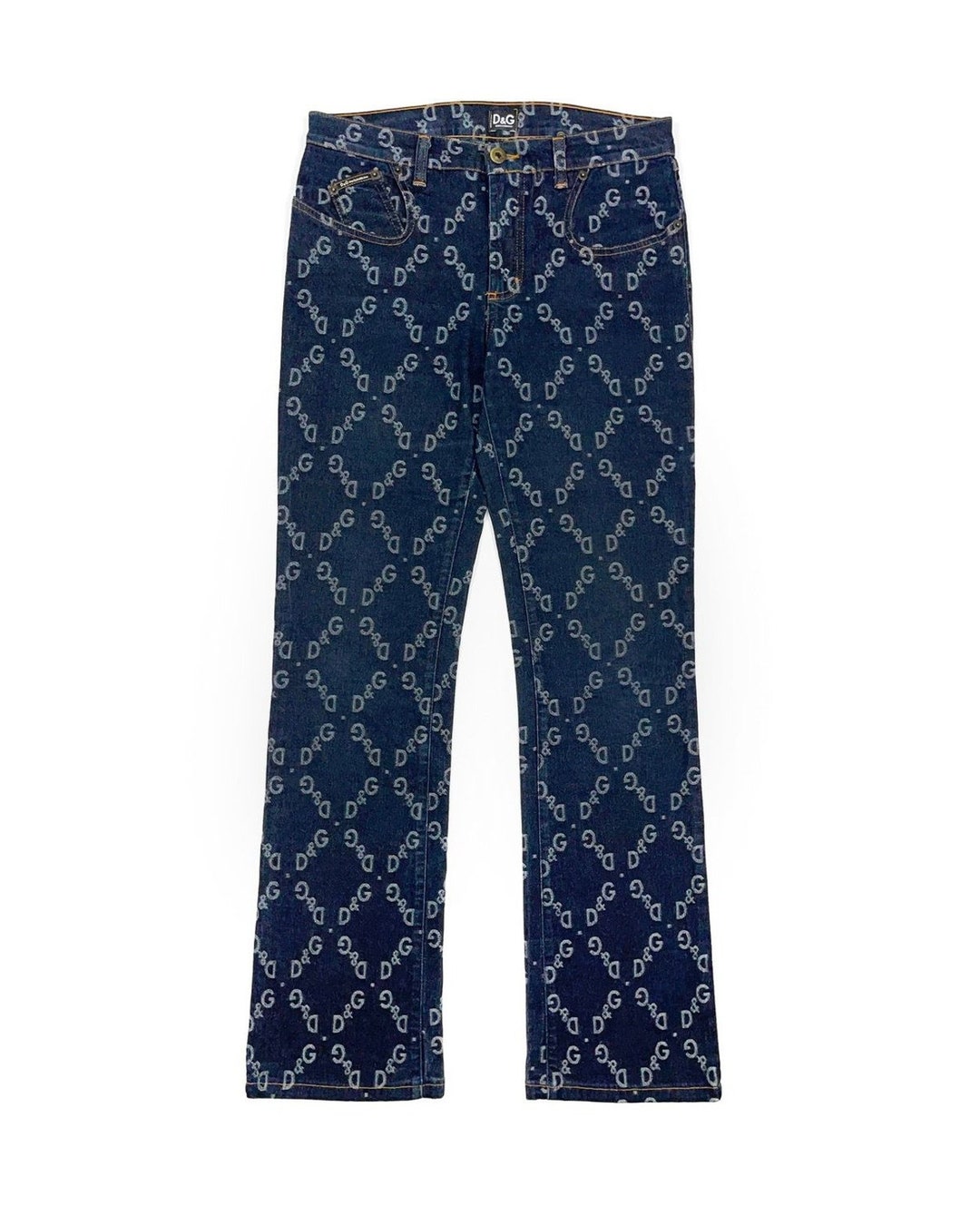 Dolce & Gabbana Full Pattern DG Monogram Denim Jeans Pants - Etsy