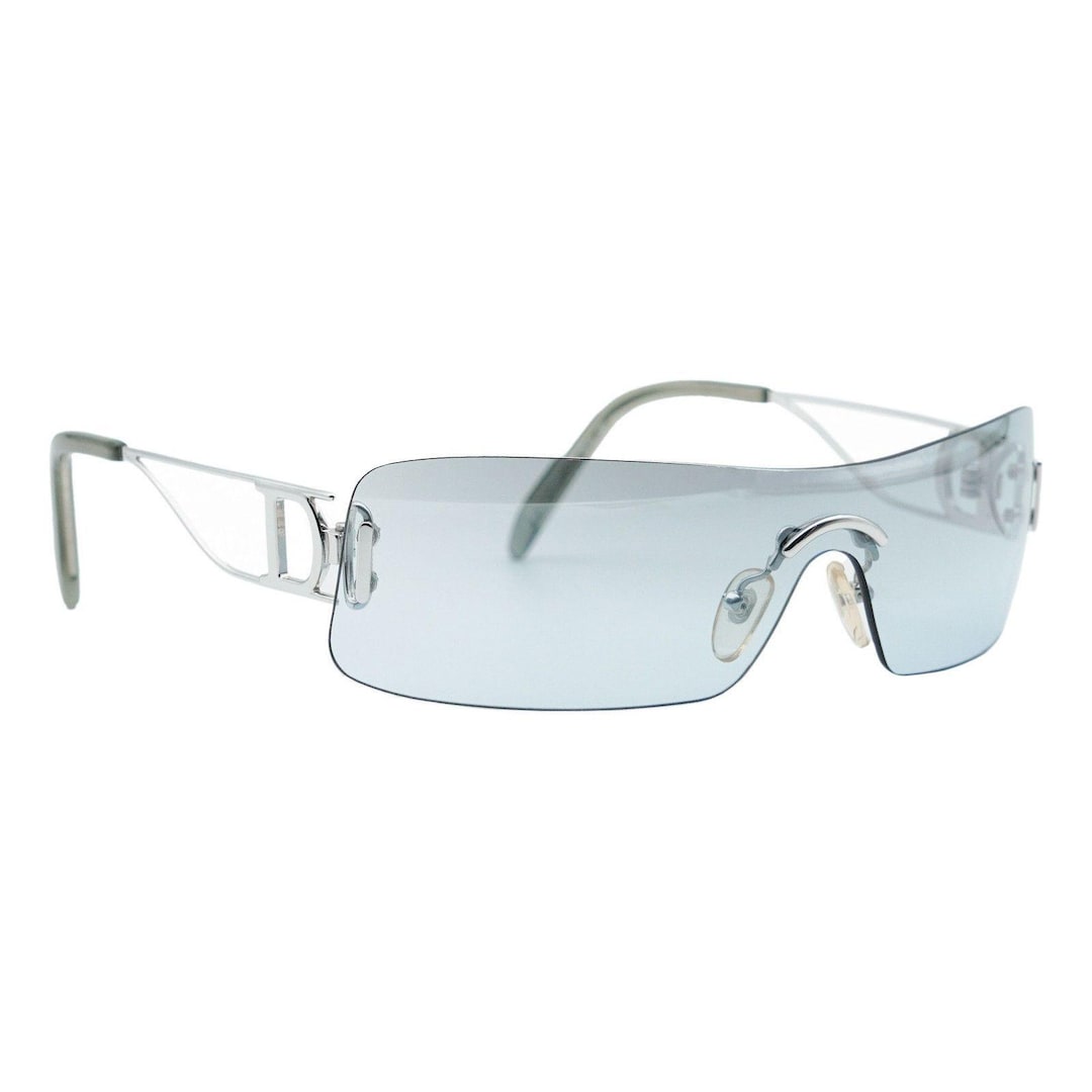 Vintage Dior Miss Diorella Silver D Logo Shield Sunglasses - Etsy