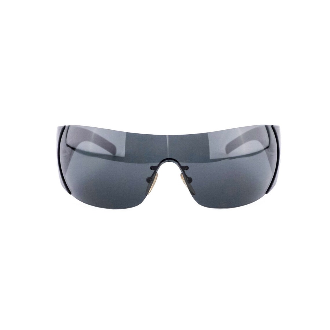 Prada SPR16H Old Logo Mask Rimless Shield Black Sunglasses - Etsy