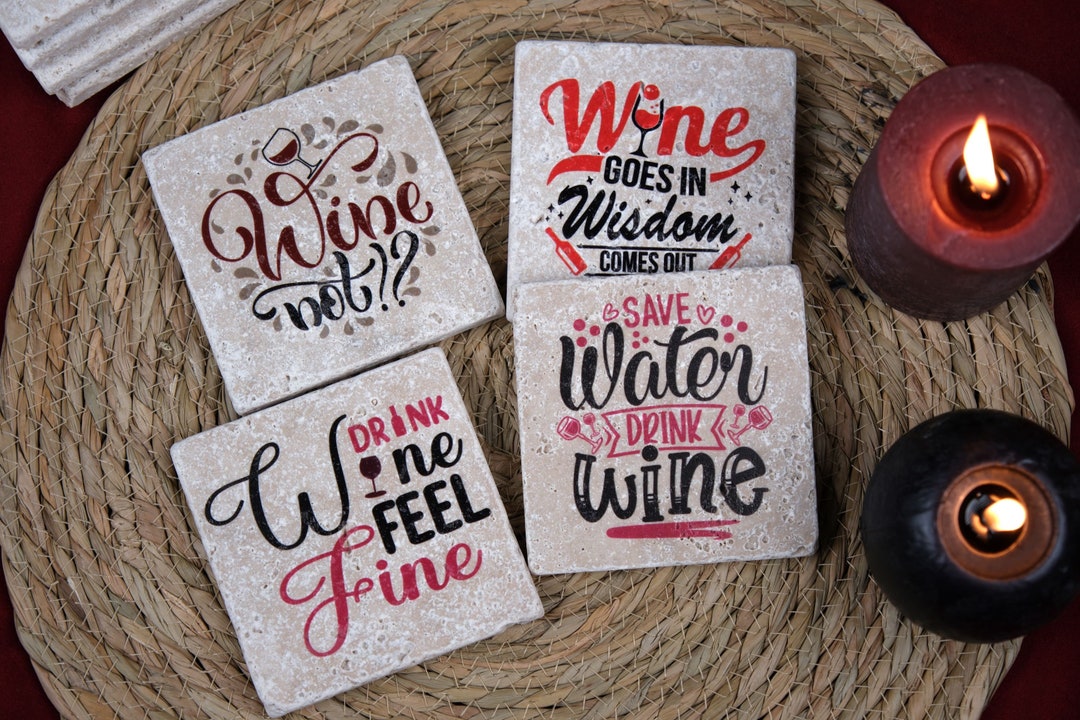 Funny Wine Coasters Gift for Wine Lovers Funny Coasters Absorbent ...