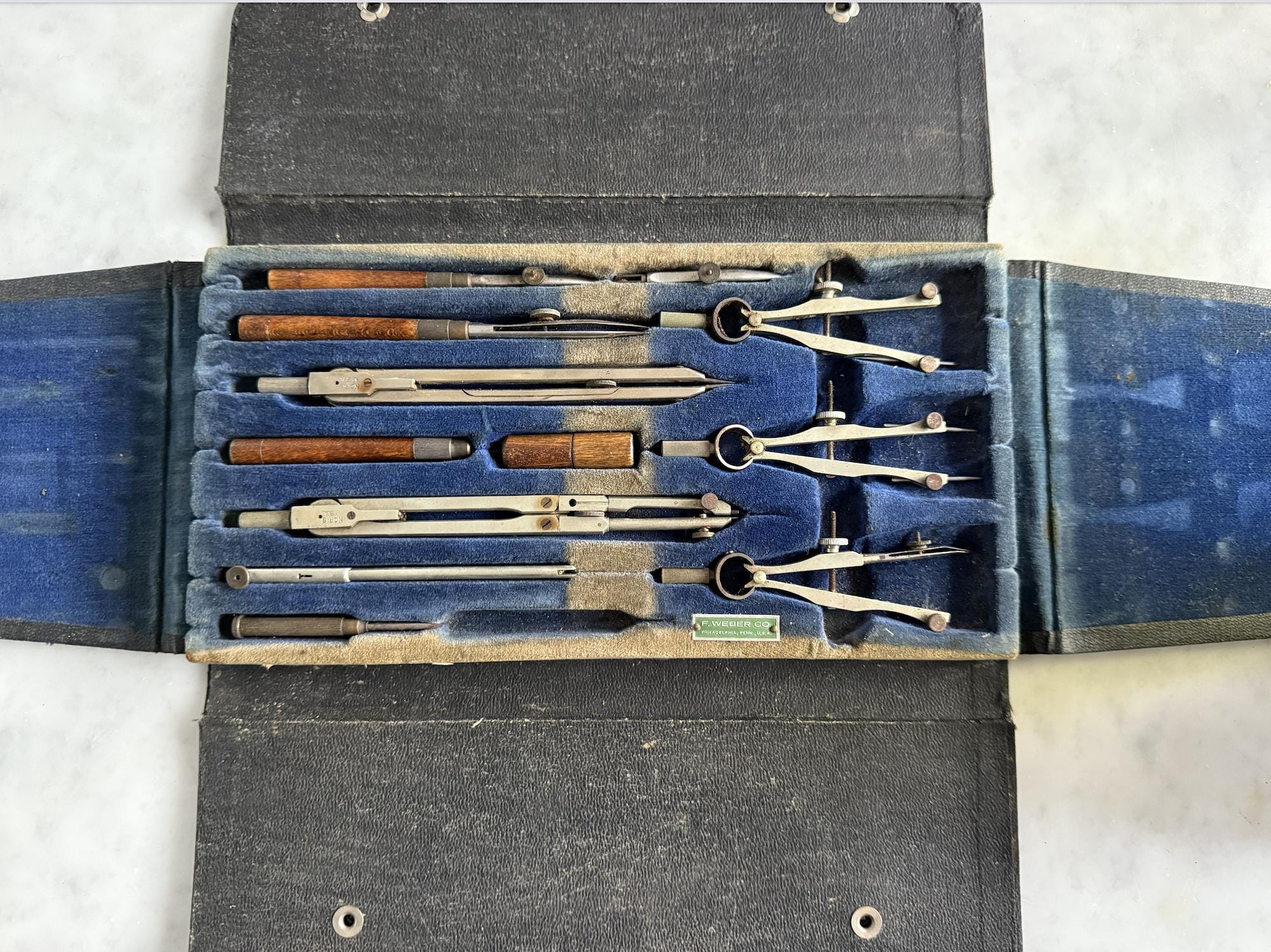 Antique Drafting Set F. Weber Co. Complete - Etsy