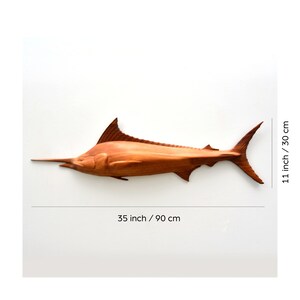 Hand Carved Beech Wood Marlin Wall Art: Nautical Decor - Etsy