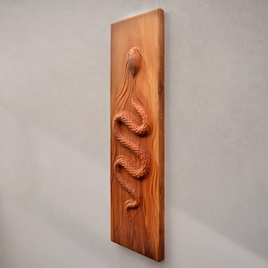 Beech Wood Snake Sculpture: Rustic Wall Decor - Etsy
