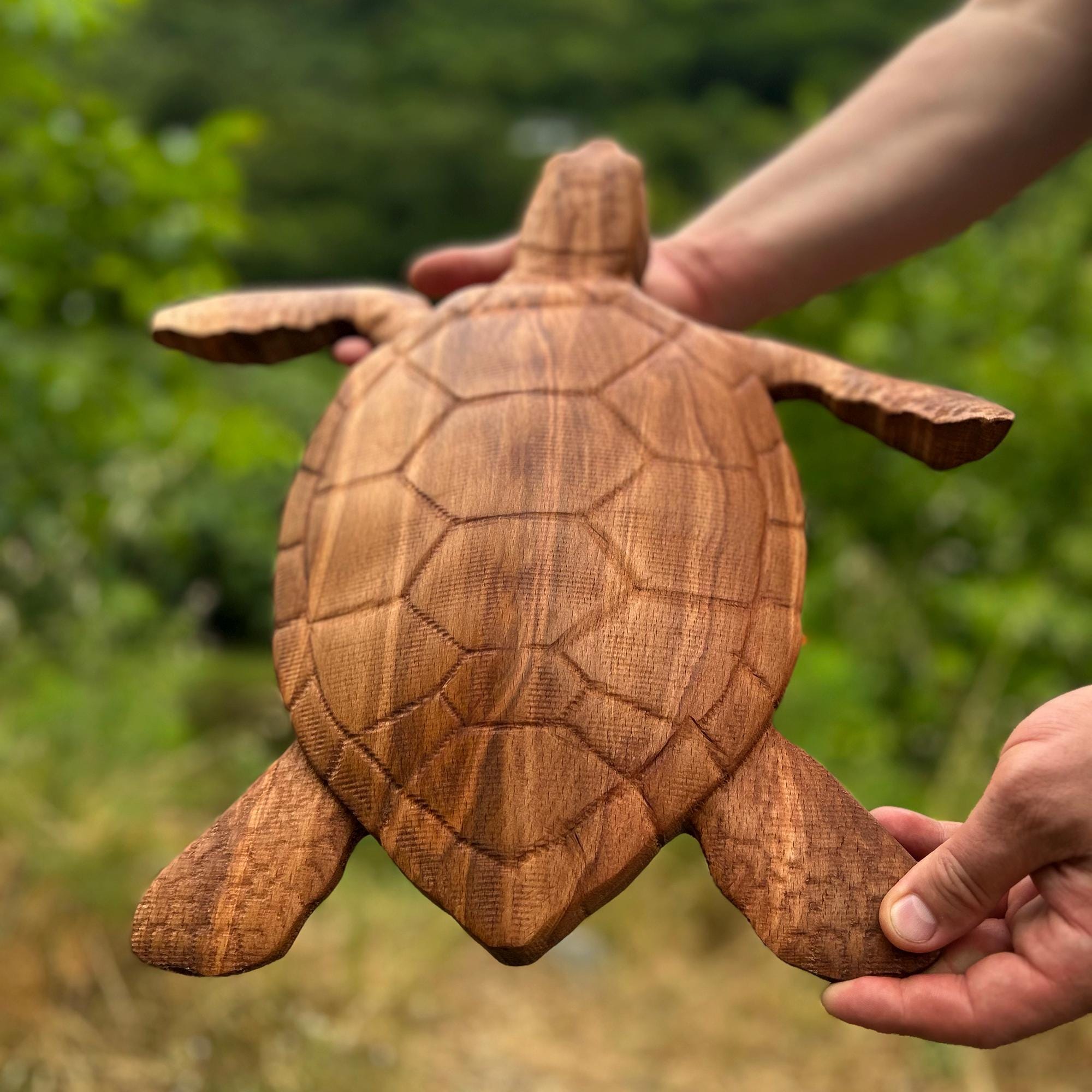 Hand Carved Wooden Turtle Wall Art: Rustic Ocean Decor - Etsy