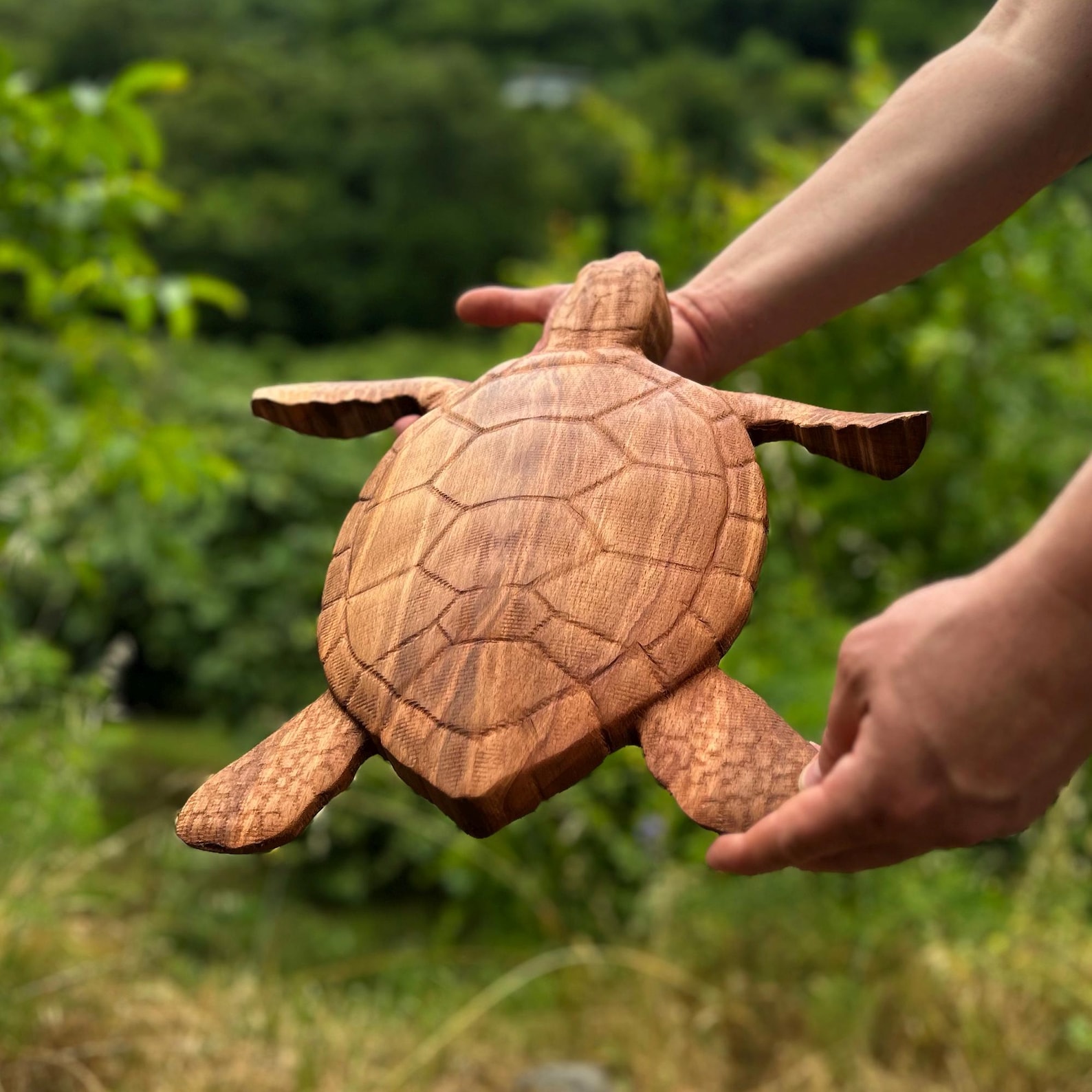 Hand Carved Wooden Turtle Wall Art: Rustic Ocean Decor - Etsy