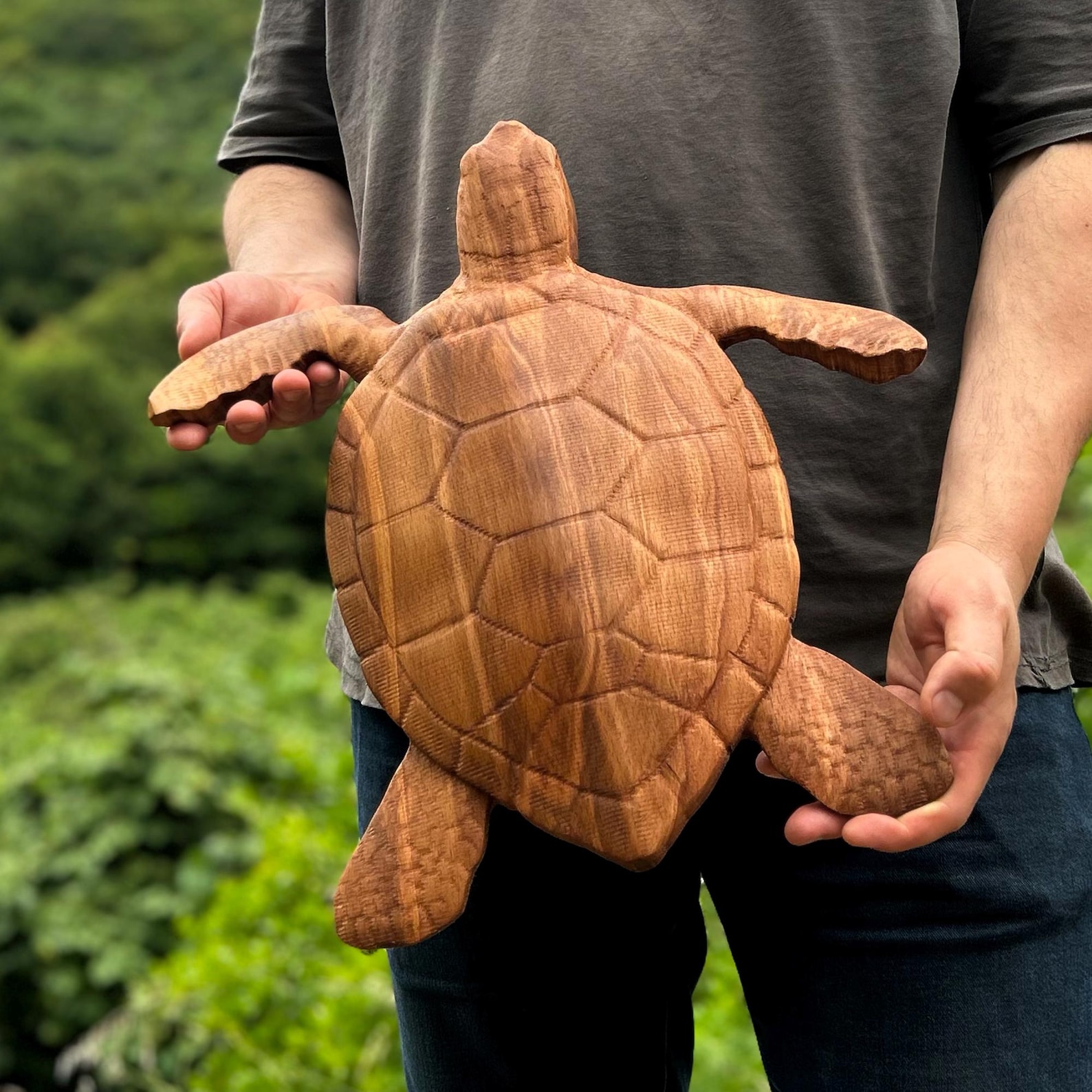 Hand Carved Wooden Turtle Wall Art: Rustic Ocean Decor - Etsy