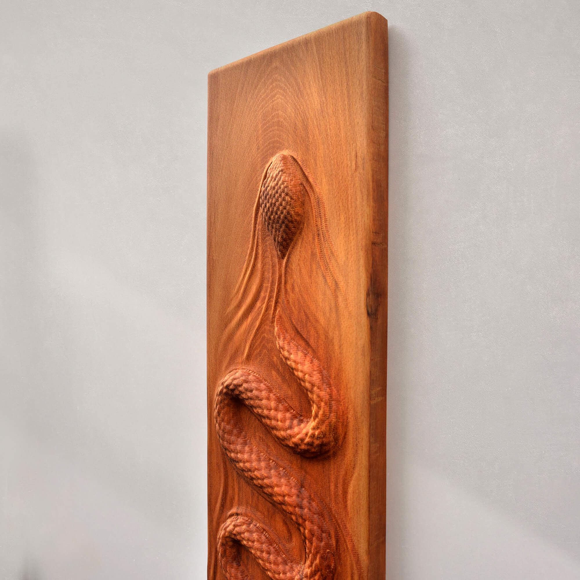 Beech Wood Snake Sculpture: Rustic Wall Decor - Etsy