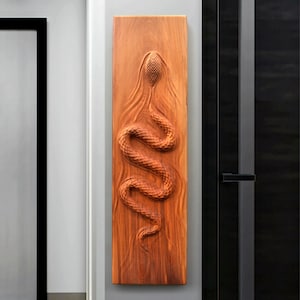 Beech Wood Snake Sculpture: Rustic Wall Decor - Etsy
