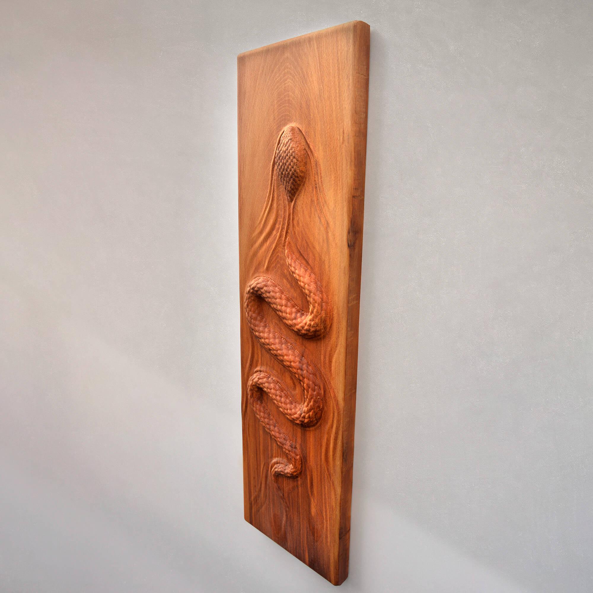 Beech Wood Snake Sculpture: Rustic Wall Decor - Etsy