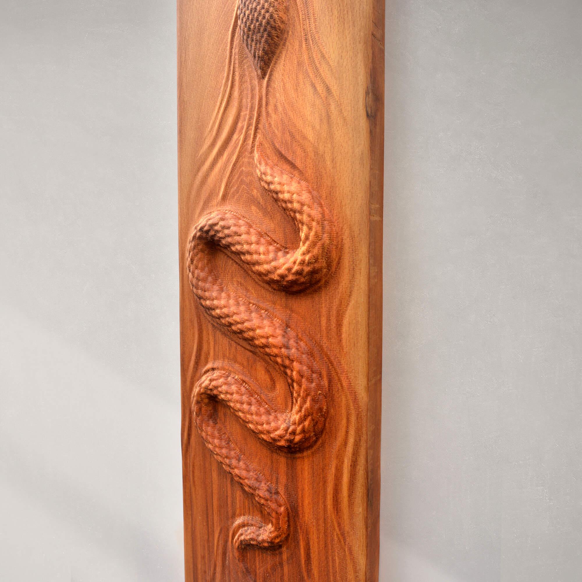 Beech Wood Snake Sculpture: Rustic Wall Decor - Etsy