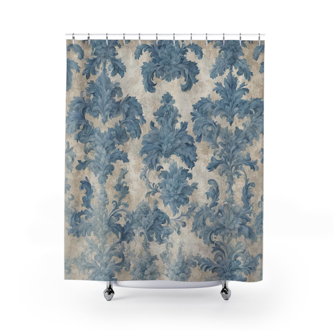 Shower Curtain, Damask Vintage Victorian Style Bath Curtain, Shabby ...