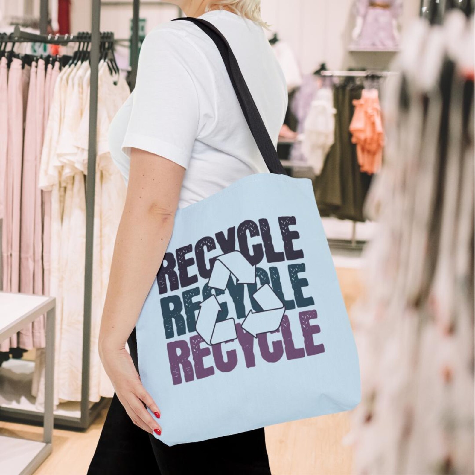 Recycle Tote Bag, Earth Tote Bag, Statement Shopping Bag, Earth Day ...