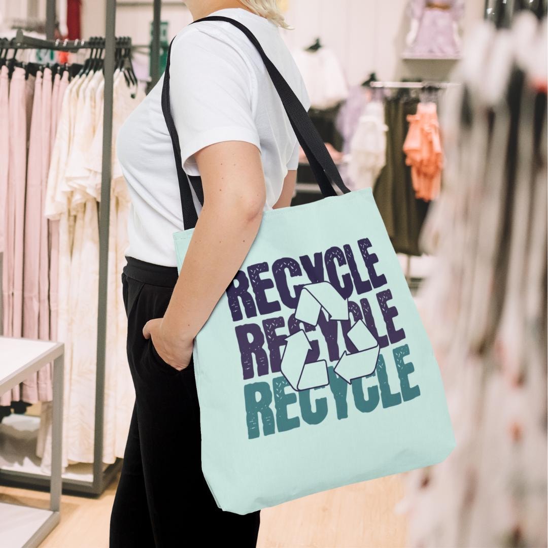 Recycle Tote Bag, Earth Tote Bag, Statement Shopping Bag, Earth Day ...