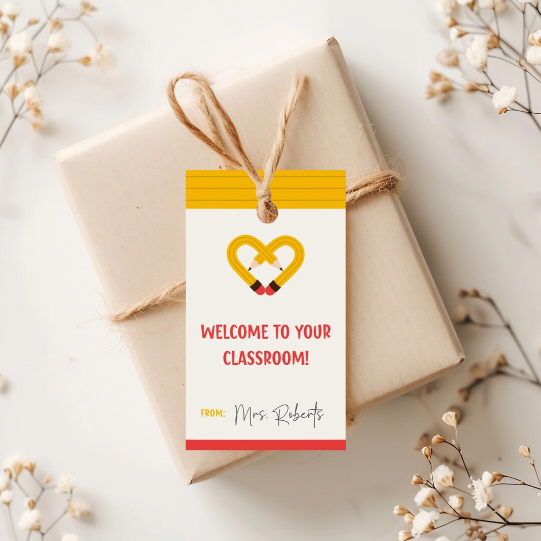 Teacher Welcome Gift Tag Set, Back to School Tags, First Day School ...