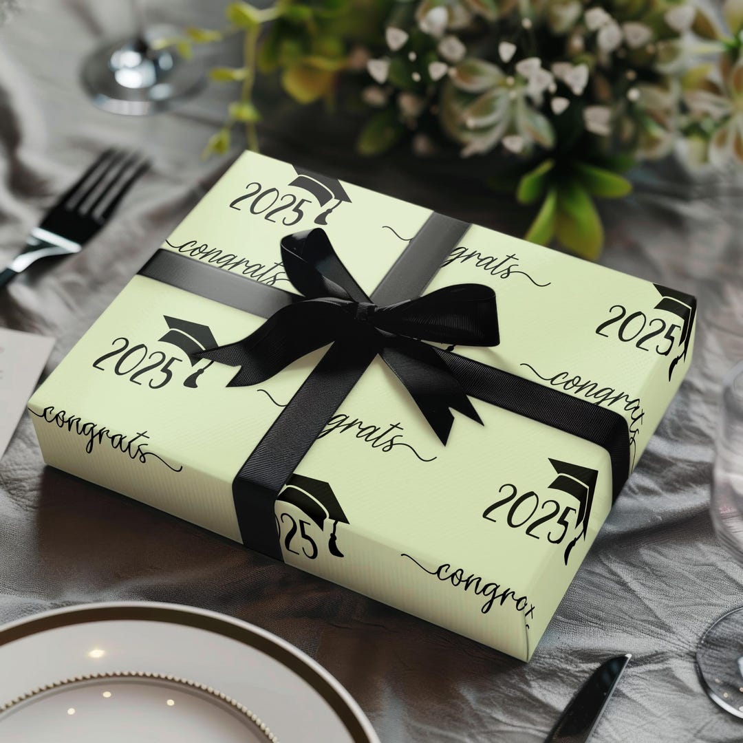 2025 Graduation Gift Wrap Paper, High School Graduate Gift Wrap ...