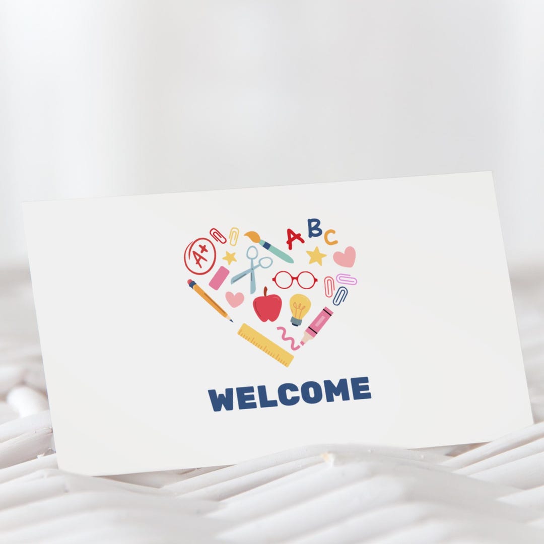 Printable Heart Teacher Welcome Gift Tags, Back to School Student Gift ...