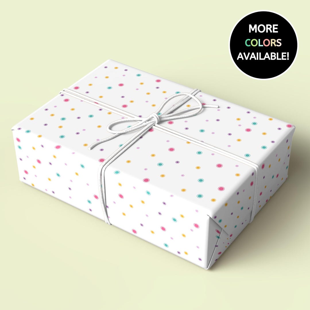 Colorful Polka Dot Gift Wrapping Paper, Birthday Gift Wrap, Cute ...