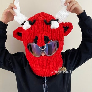 Angry Bull Ski Mask & Balaclava, Handmade Bull Ski Mask,ski Helmet Mask ...