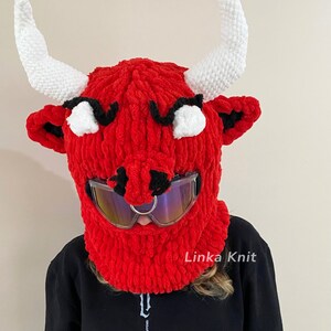 Angry Bull Ski Mask & Balaclava, Handmade Bull Ski Mask,ski Helmet Mask ...