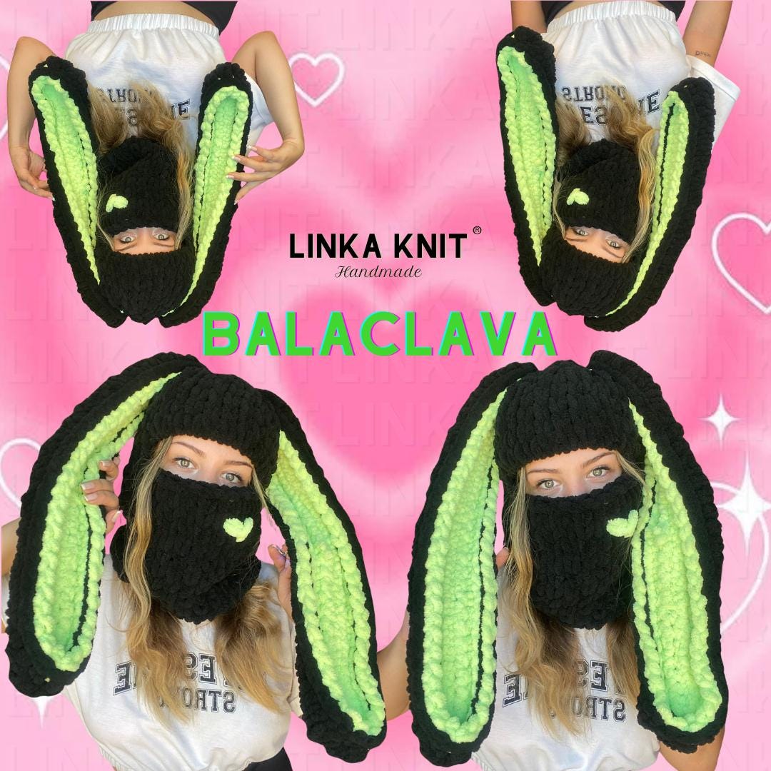 Long Ear Bunny Balaclava,big Bunny Mask,bunny Ears Balaclava,daily Ski ...