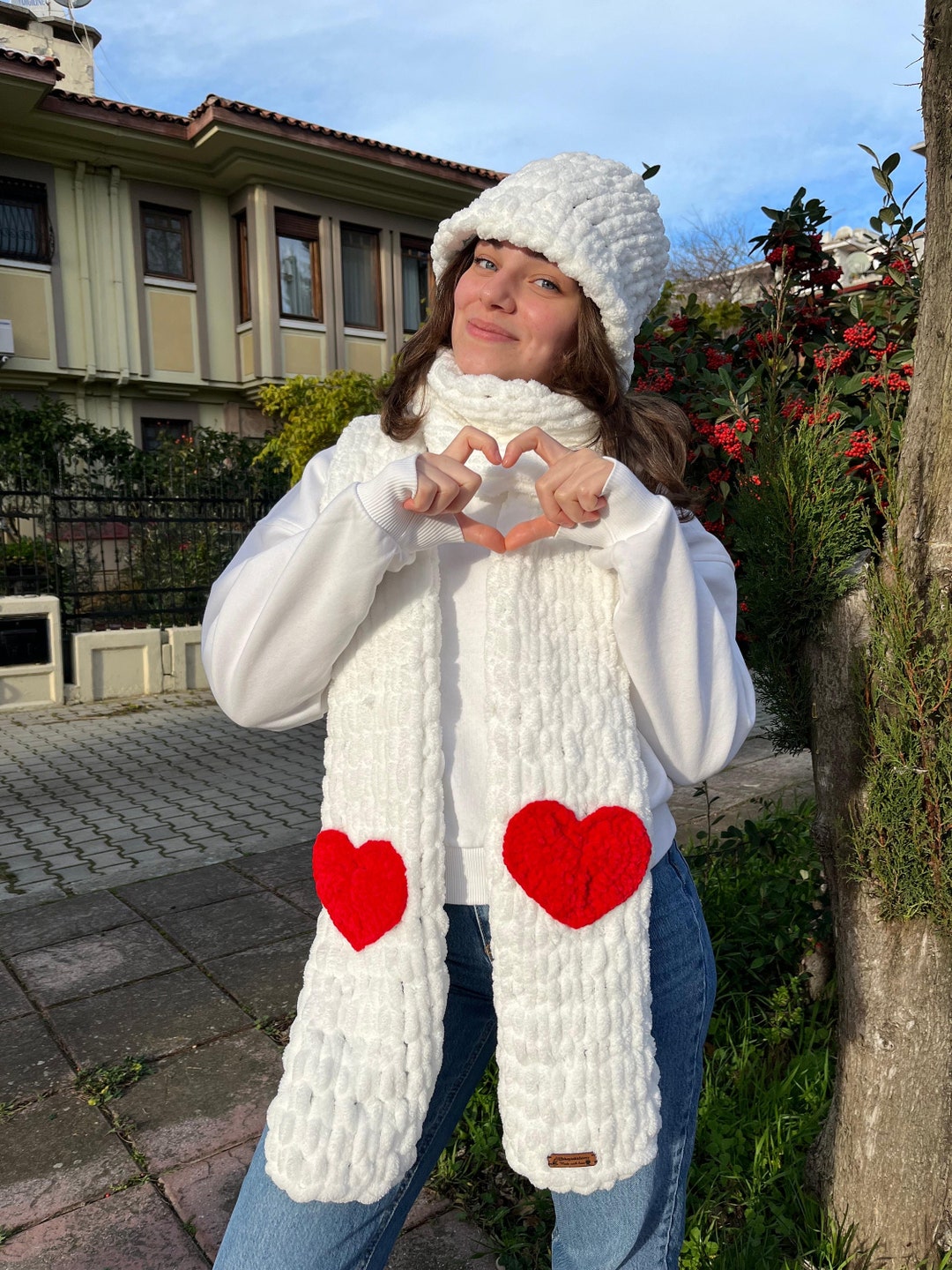 Special Scarf and Bucket Hat Set for Valentine's Day,valentine's Day ...